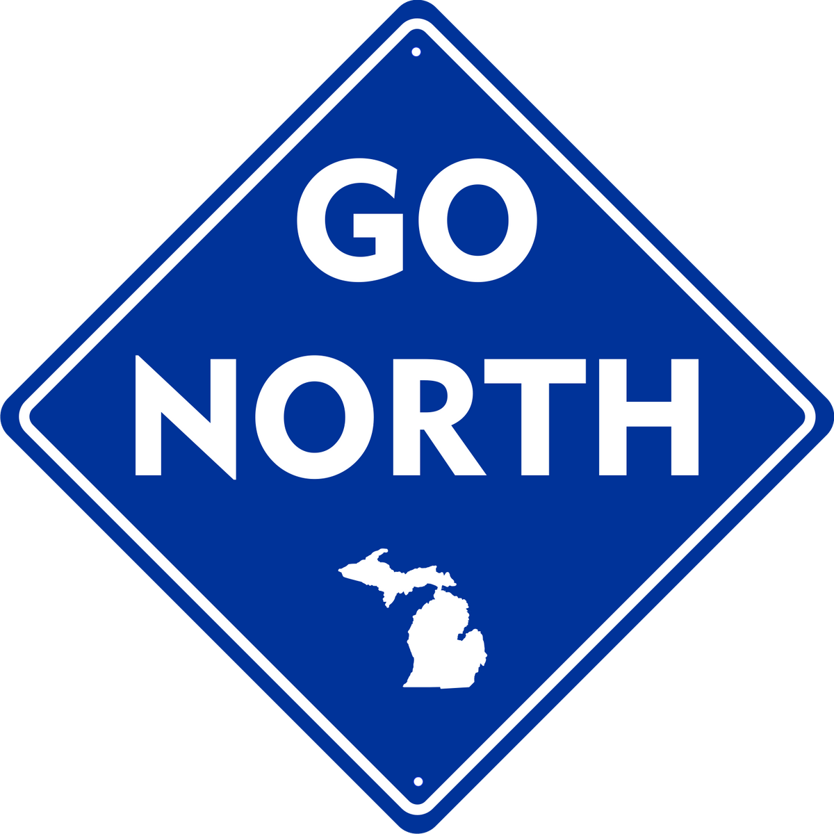 Metal Sign - Michigan Go North – Official Detroit Shirt Company Gear
