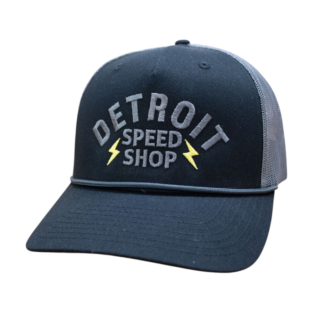 Hat - Detroit Speed Shop Bolt - Black/Charcoal – Official Detroit Shirt ...