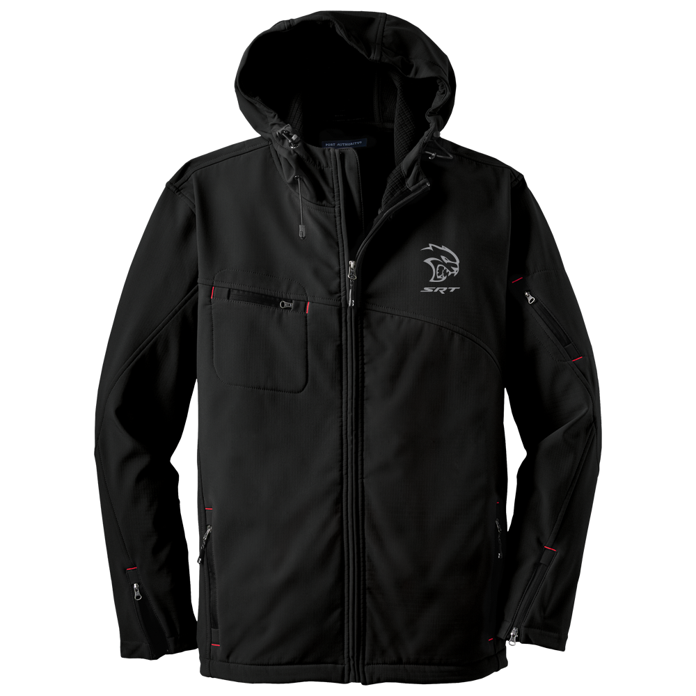 Mens Dodge® Hellcat Hooded Softshell Jacket - Black – Official FCA ...