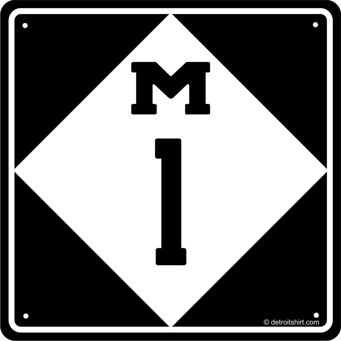 Metal Sign - M1 Woodward Avenue – Official Detroit Shirt Company Gear