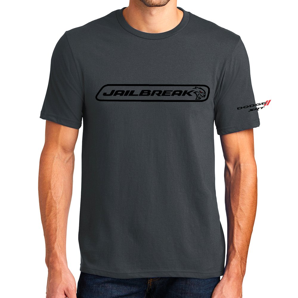 Mens Dodge SRT Hellcat JAILBREAK T-shirt - Charcoal - FINAL SALE ...