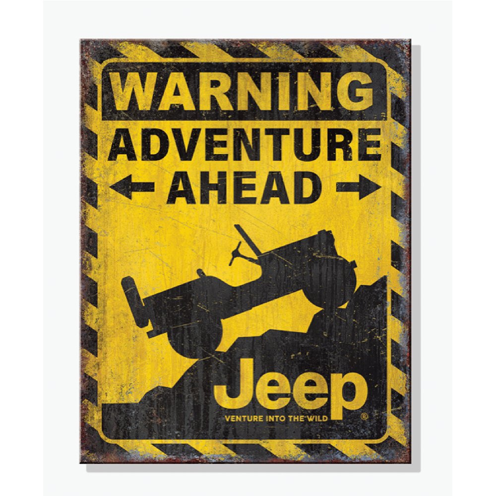 Metal Sign - Jeep Warning Adventure Ahead – Official FCA-Jeep Gear ...