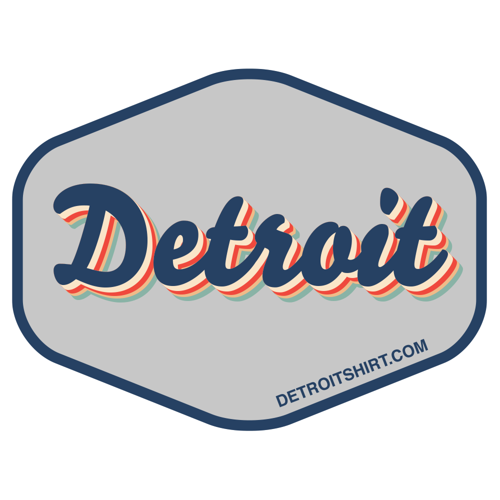 Sticker - Detroit Script Text Hex – Official Detroit Shirt Company Gear