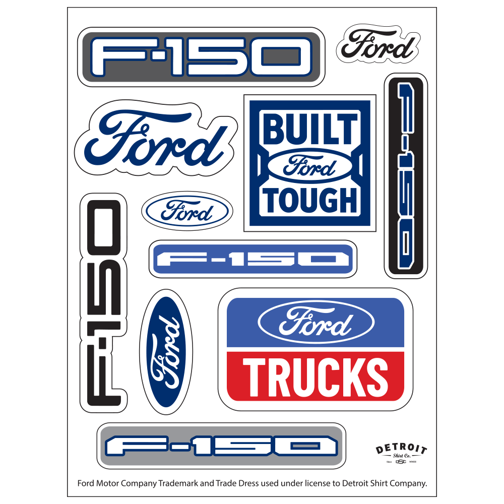 Sticker - Ford F 150 - Sheet – Official DSC-Ford Gear — Detroit Shirt ...