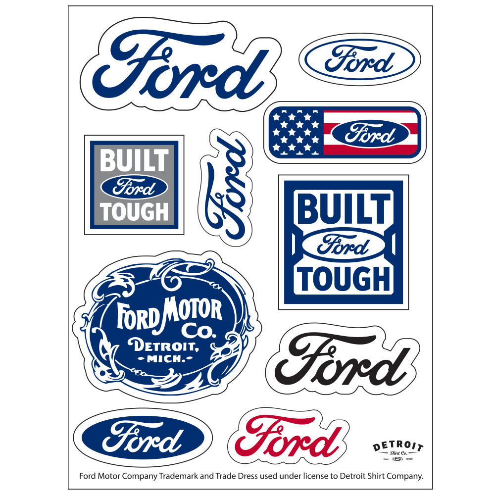 Sticker - Ford - Sheet – Official DSC-Ford Gear — Detroit Shirt Company
