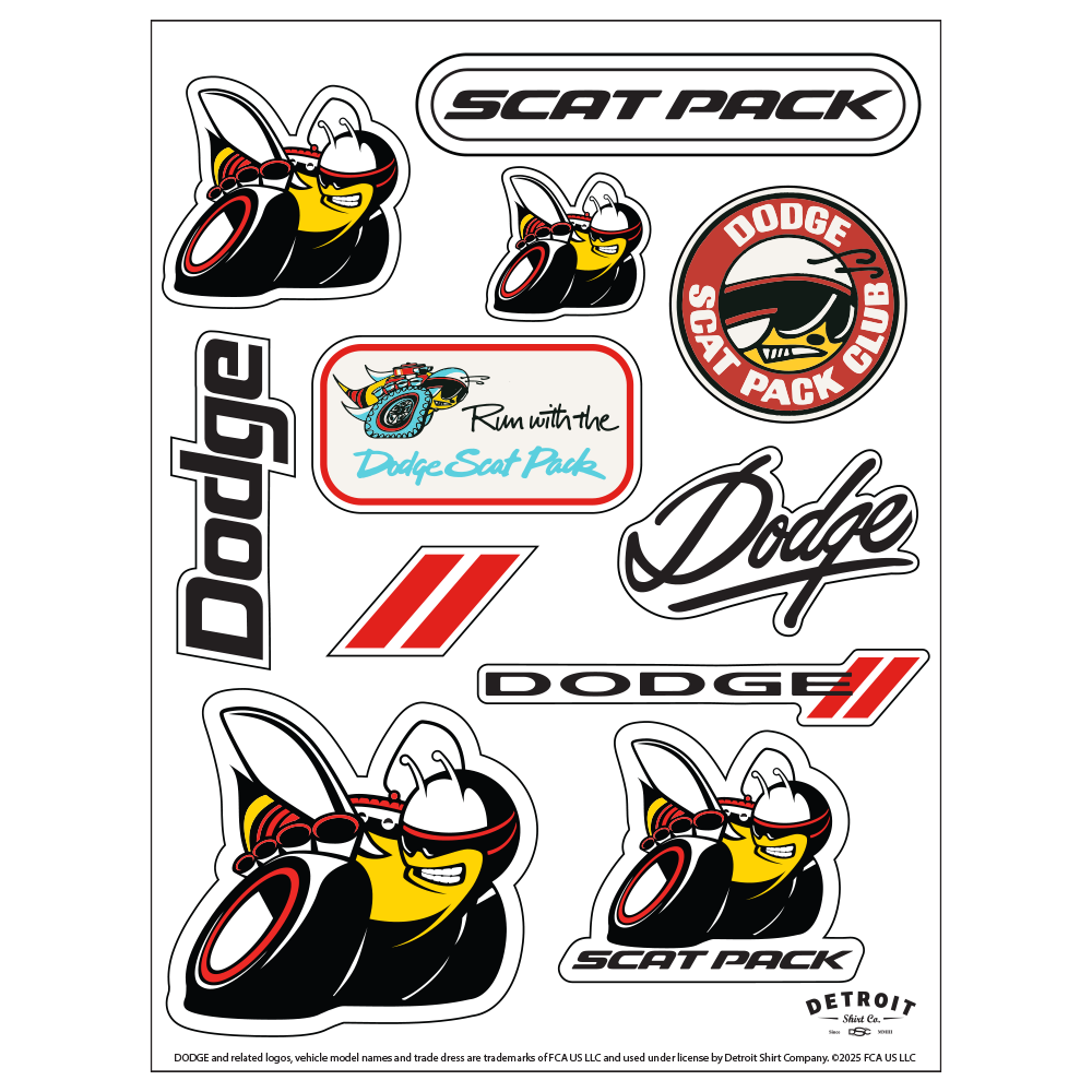 Sticker - Dodge Scat Pack Sheet – Official FCA-Dodge Gear — Detroit ...